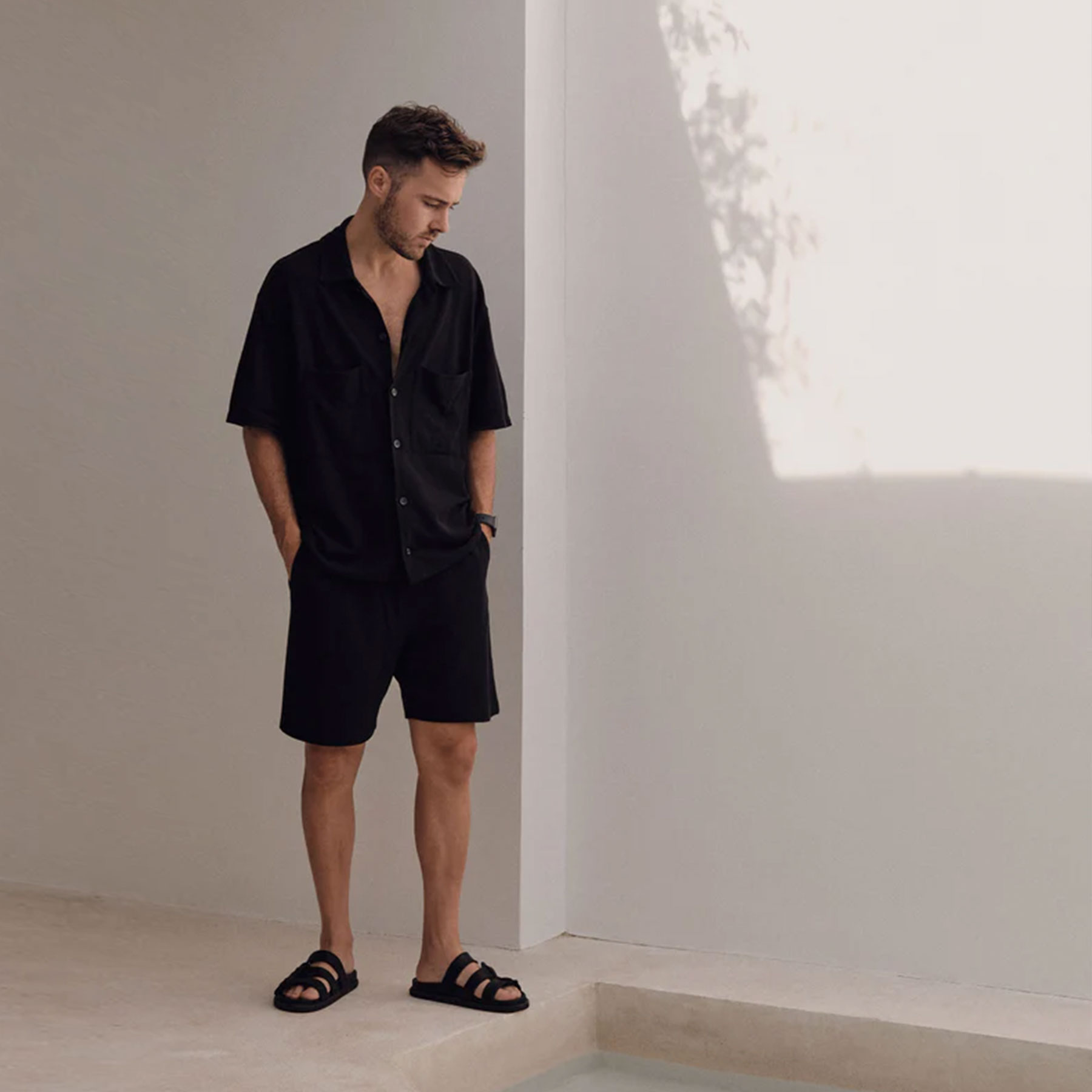 Bandsome Pique Button Up Set | Softer Volumes